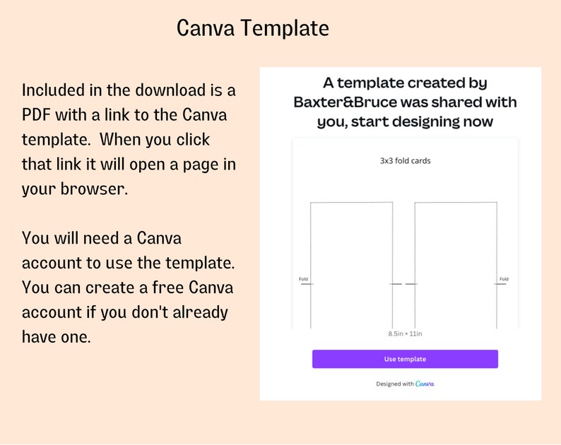 Printable Canva Card Template for 3x3 Card, Card Making Template, DIY ...