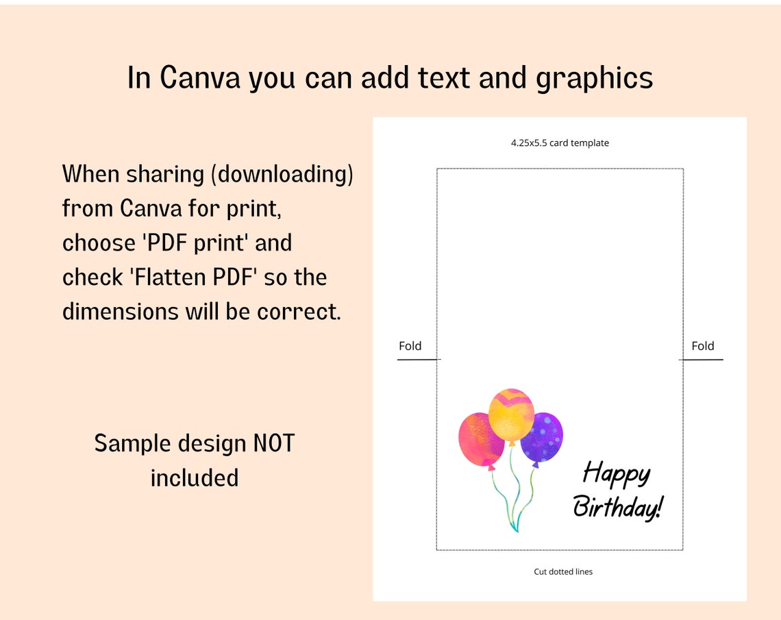Printable Canva Template for 4.25x5.5 Cards, Post Card Template, DIY ...