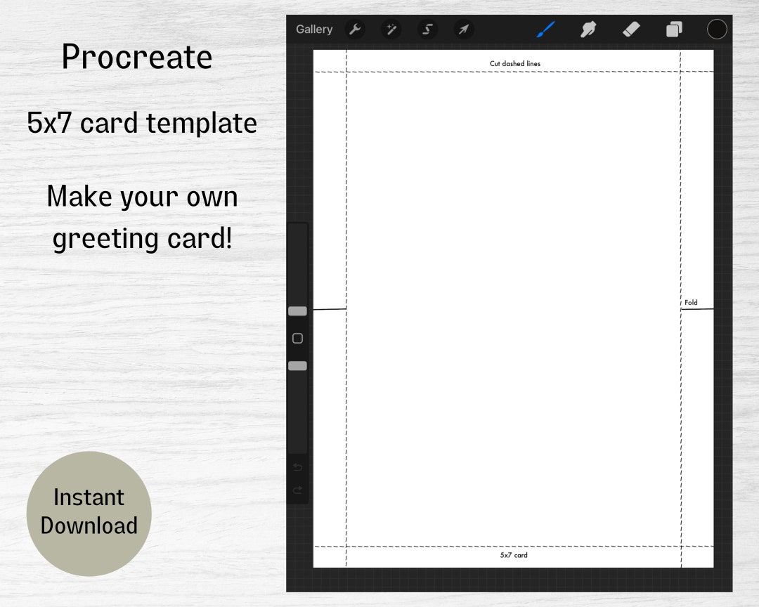 Procreate Greeting Card Template, 5x7 Card Template, Canvas With ...