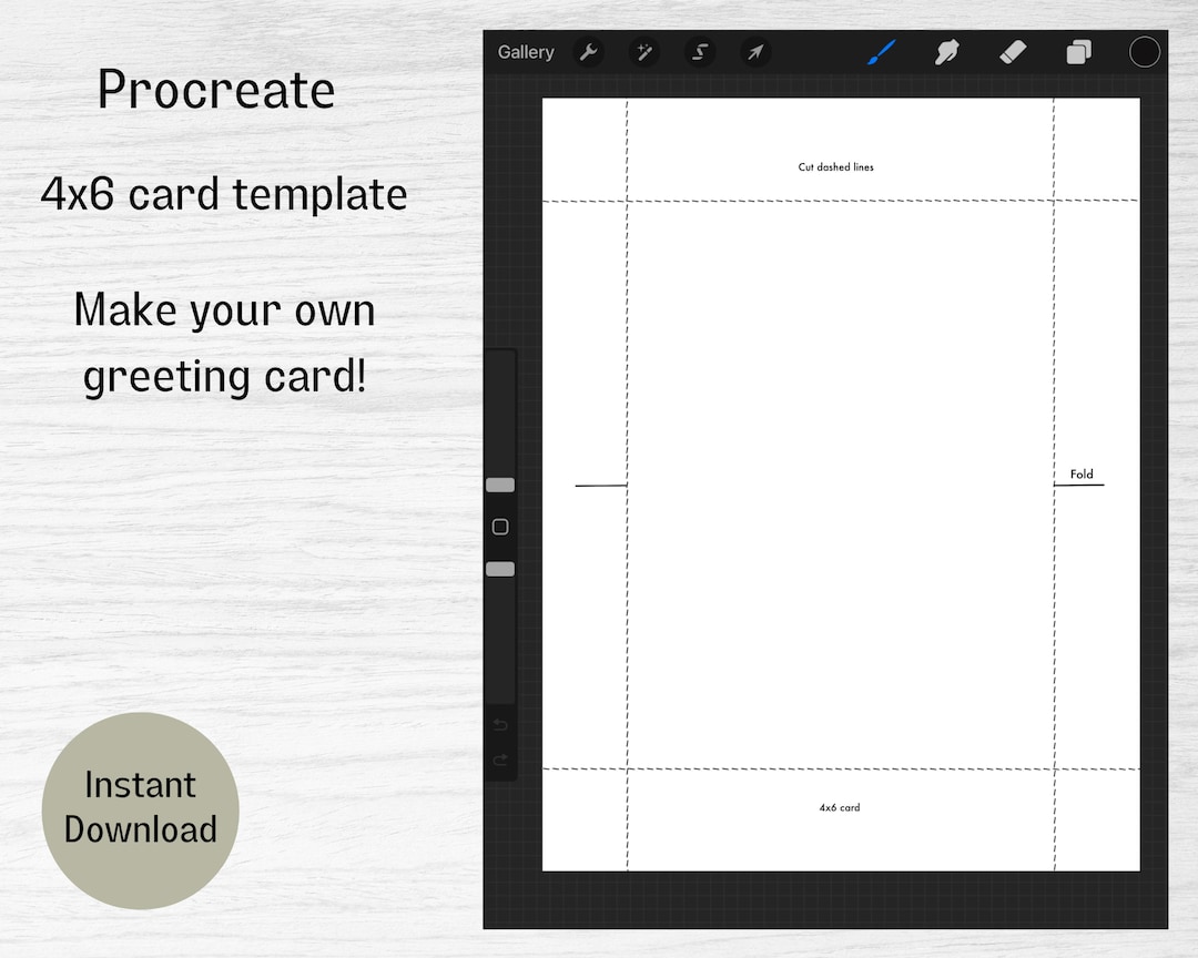Procreate Greeting Card Template, 4x6 Card Template, Canvas With ...