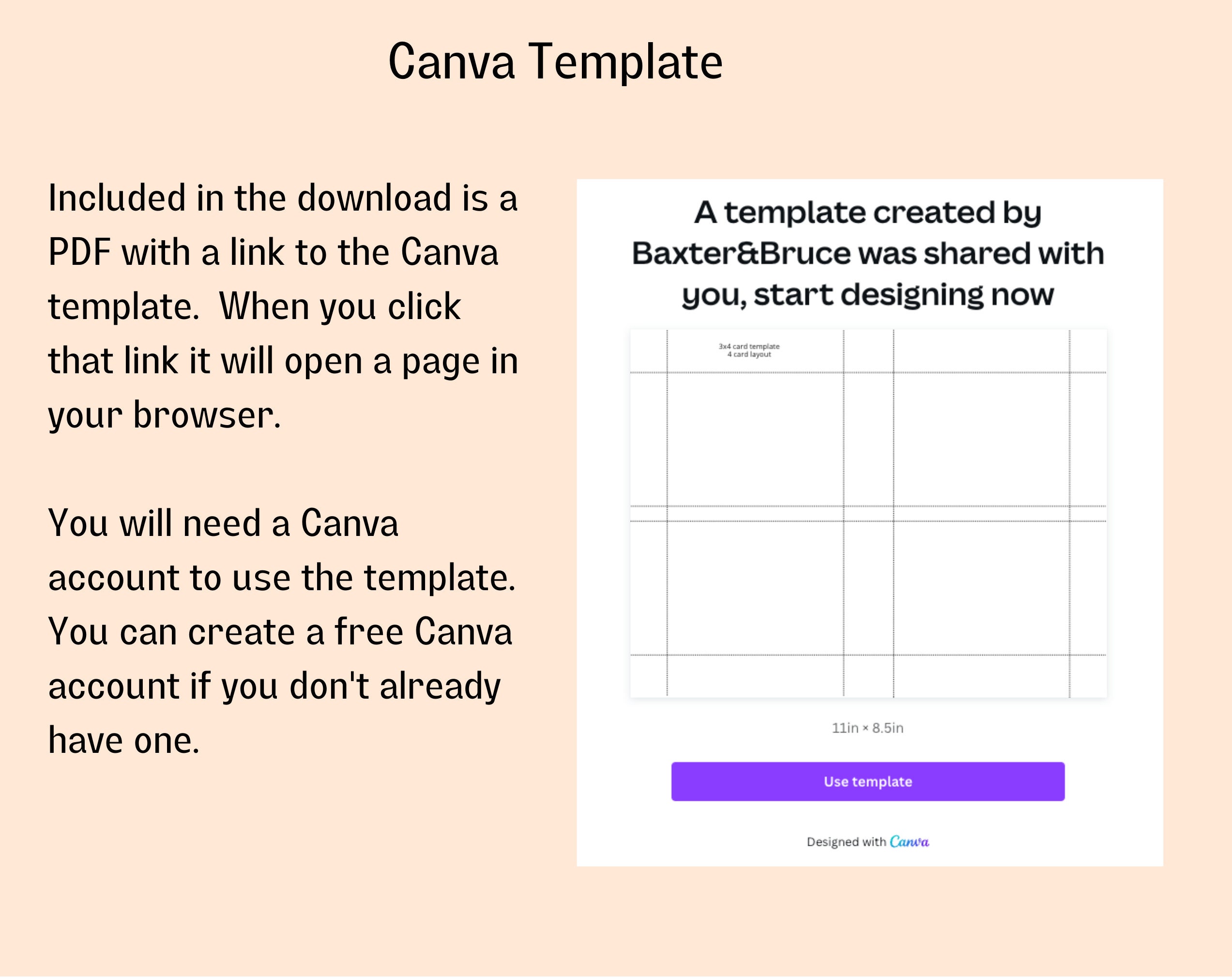 Printable Canva Template for 3x4 Cards, Index Card Template, Jot Card ...
