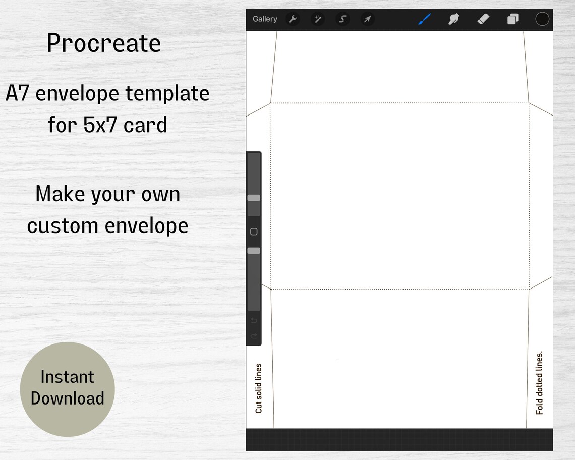 Printable Envelope Template, Procreate Envelope, A7 Envelope, 5x7 ...