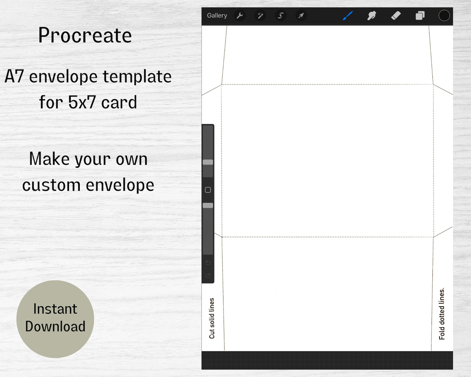 Printable Envelope Template, Procreate Envelope, A7 Envelope, 5x7 ...