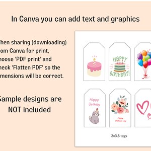 Printable Canva Tag Template for 2x3.5 Inch Tags, Hang Tag Template ...