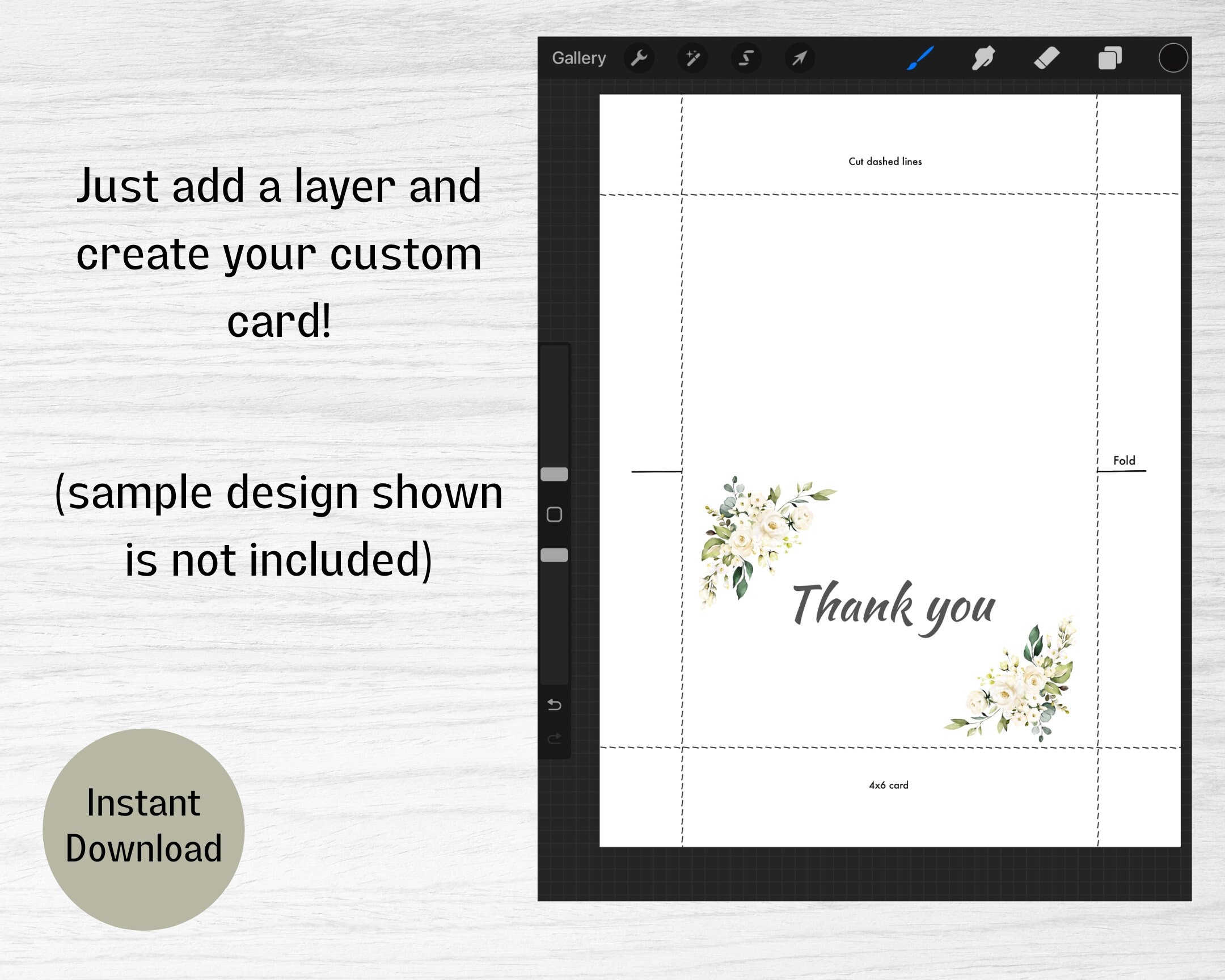Procreate Greeting Card Template, 4x6 Card Template, Canvas With ...