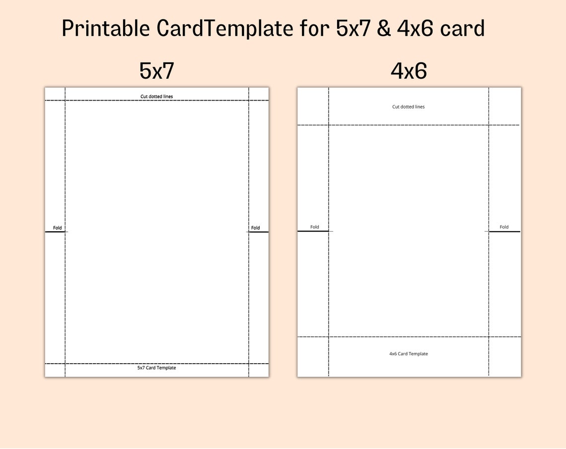 Printable 5x7 and 4x6 Card Templates, Canva 5x7 and 4x6 Card Templates ...