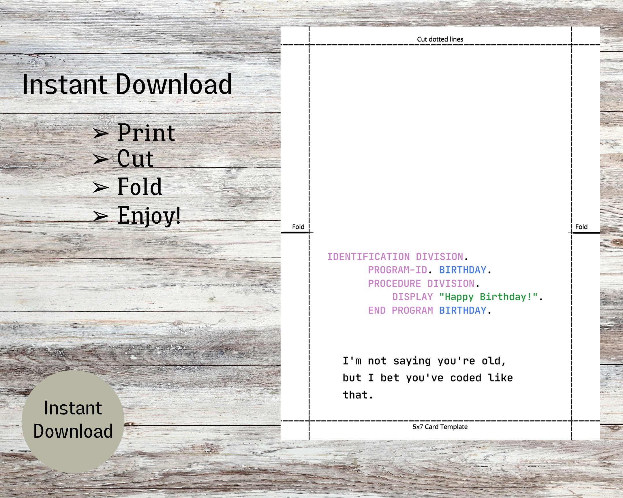 Printable Funny Code Birthday Card for Your Geeky Developer Friend ...