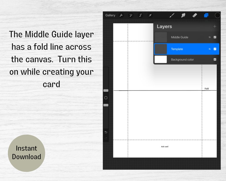 Procreate Greeting Card Template, 4x6 Card Template, Canvas With ...
