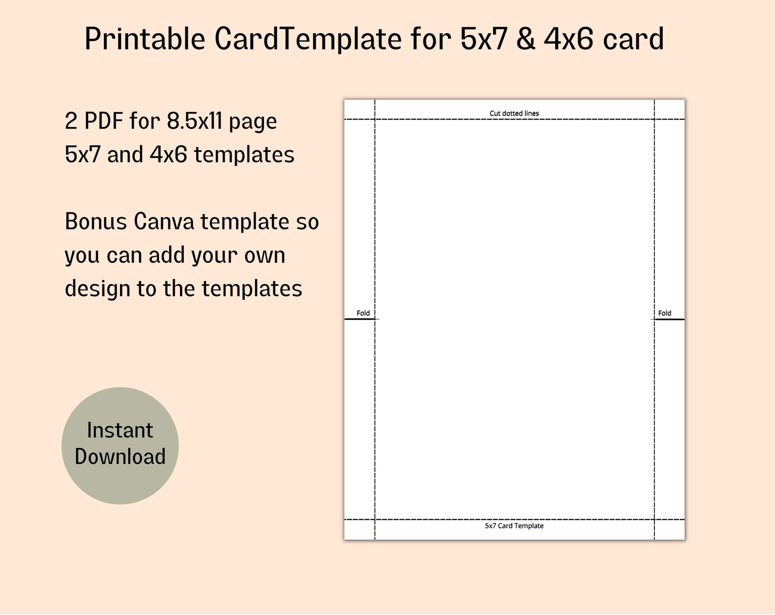 Printable 5x7 and 4x6 Card Templates, Canva 5x7 and 4x6 Card Templates ...