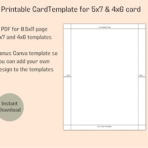 Printable 5x7 and 4x6 Card Templates, Canva 5x7 and 4x6 Card Templates ...