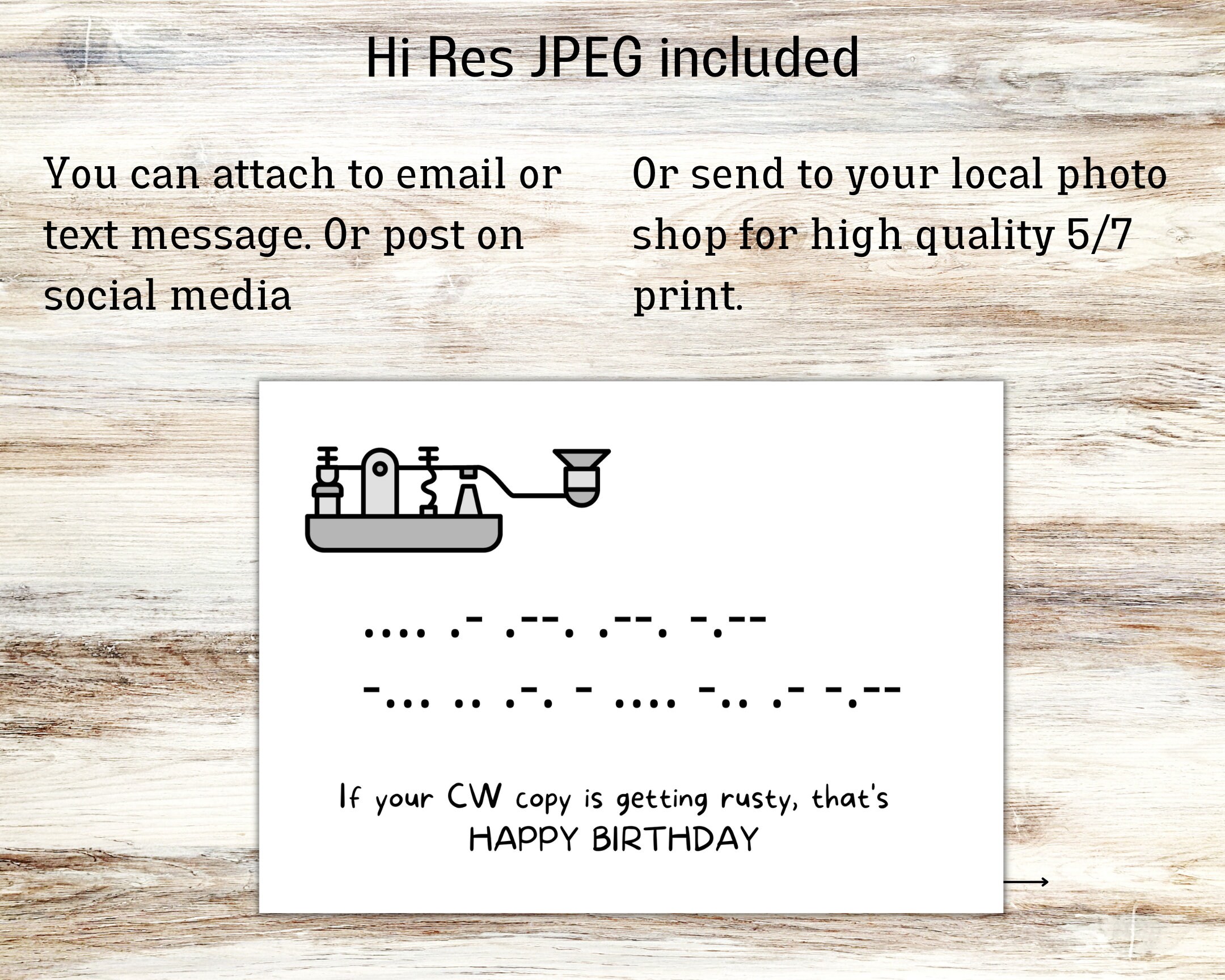 Printable Morse Code Birthday Card for Your Ham Friend, Funny Ham Radio ...