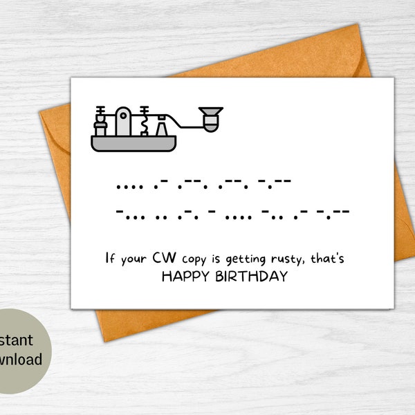 Ham Radio Birthday Card - Etsy