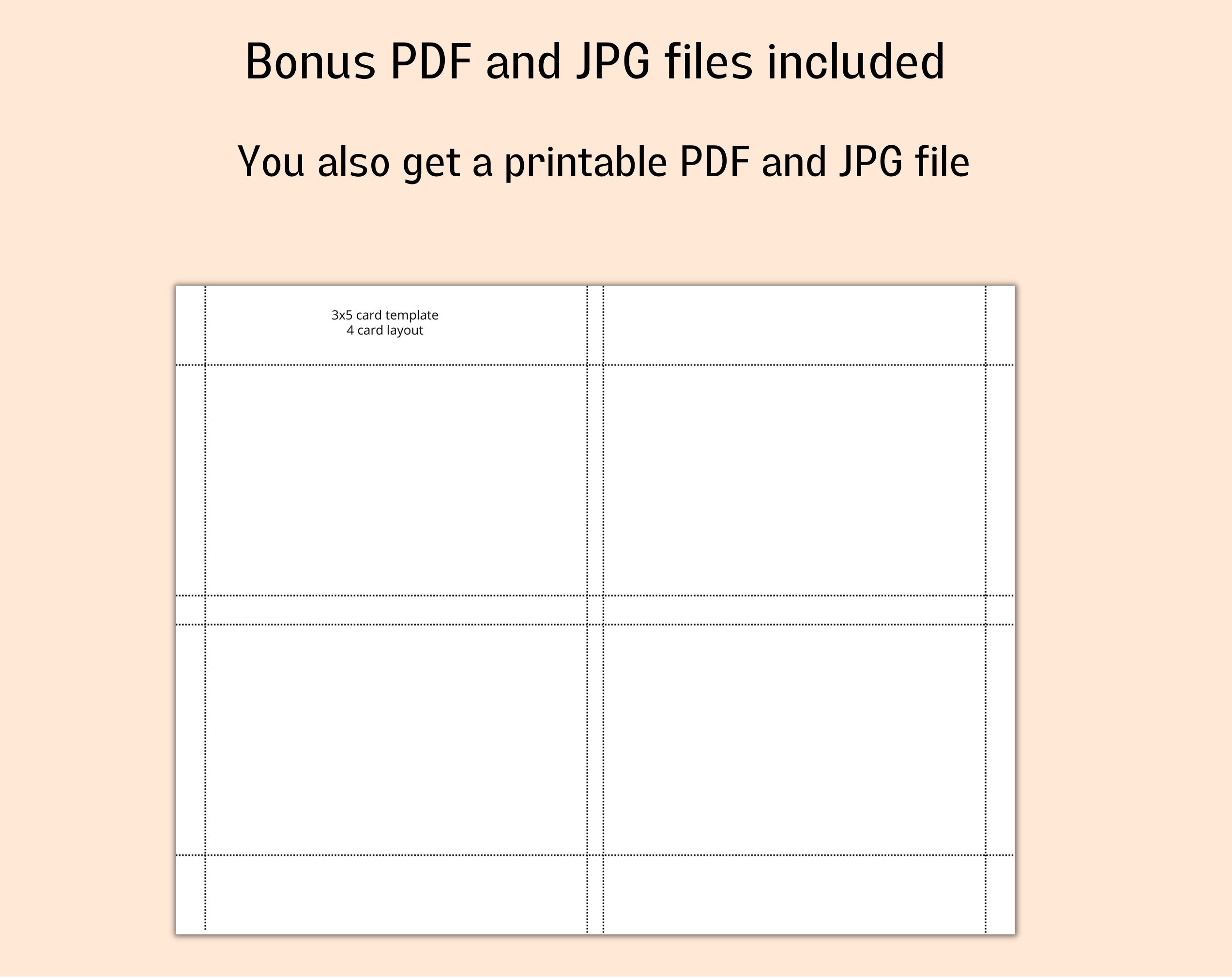 Canva Template for 3x5 Cards, Index Card Template, Recipe Card , Jot ...