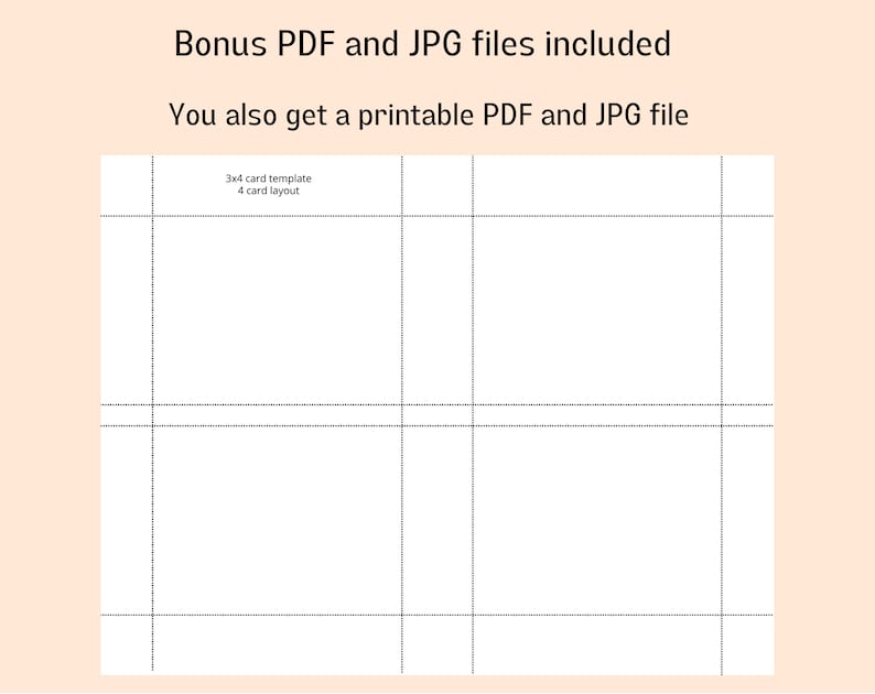 Printable Canva Template for 3x4 Cards, Index Card Template, Jot Card ...