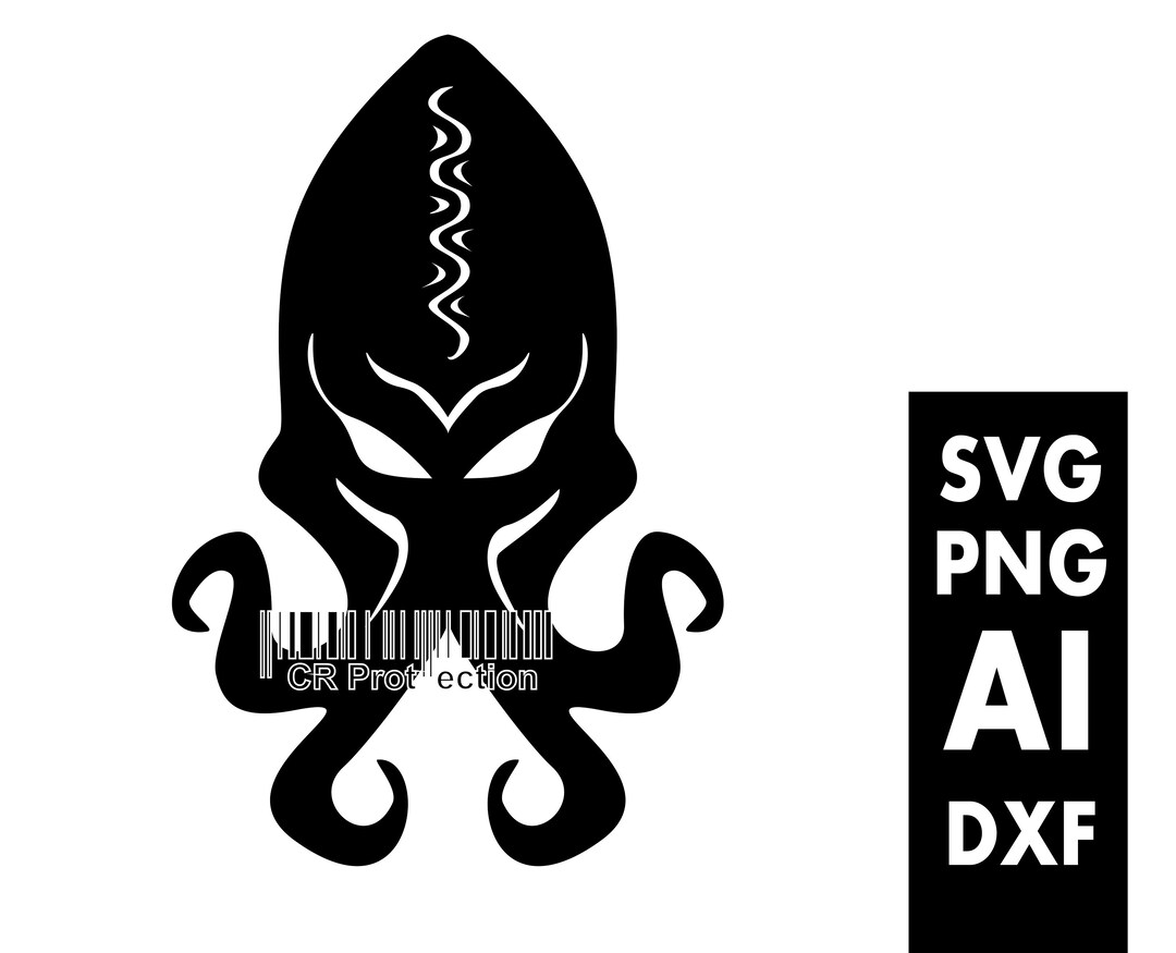 Squid SVG Alien Squid Body, Laser Cuttable Squid Template, Printable ...