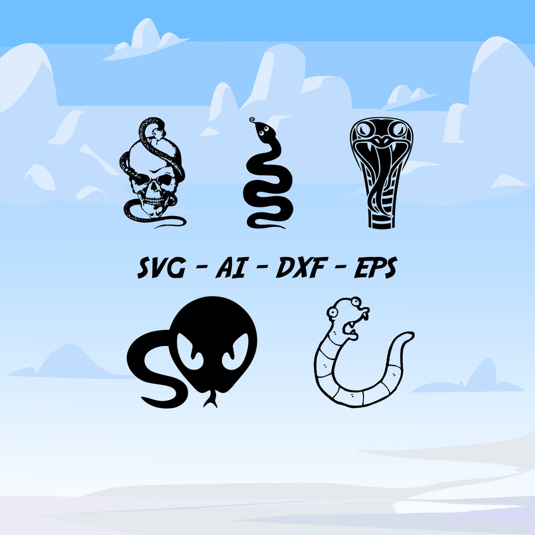 Snake SVG Bundle, Snake Silhouette SVG, Snake PNG, Serpent Clipart ...