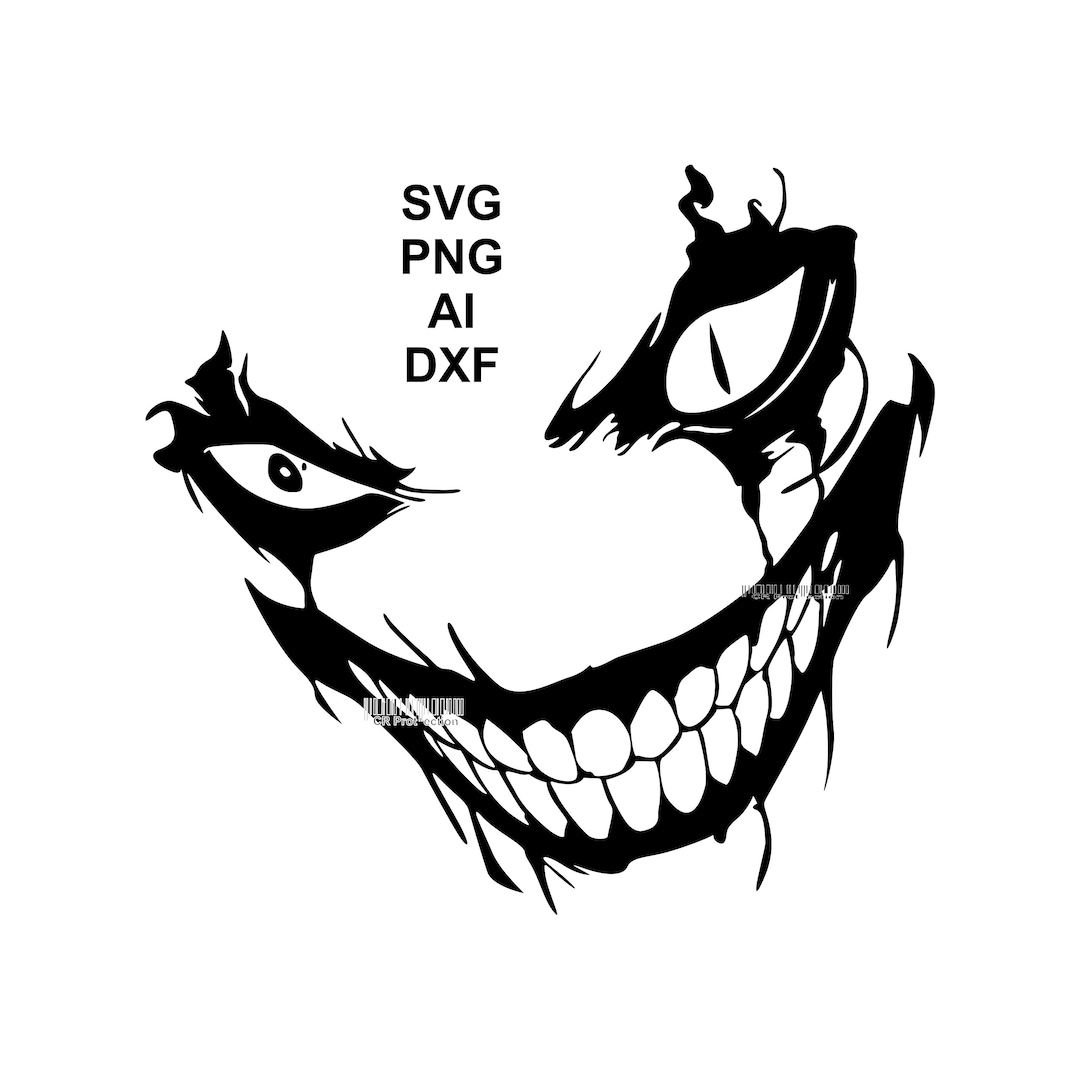 The Joking Face, Psycho Smile T Shirt Print, Killer Face, Svg, Png, Ai ...