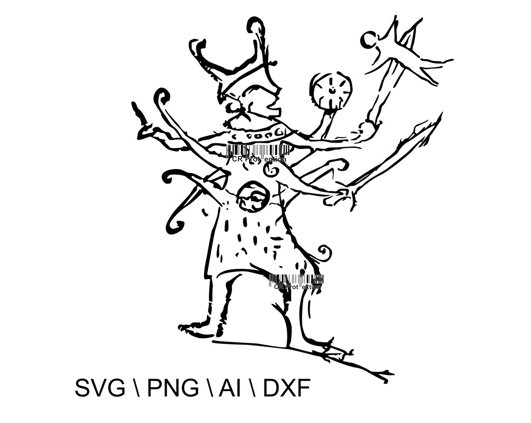 Mythic Warrior Giant Hindu God of War Abstract Humanoid Mythic Design ...