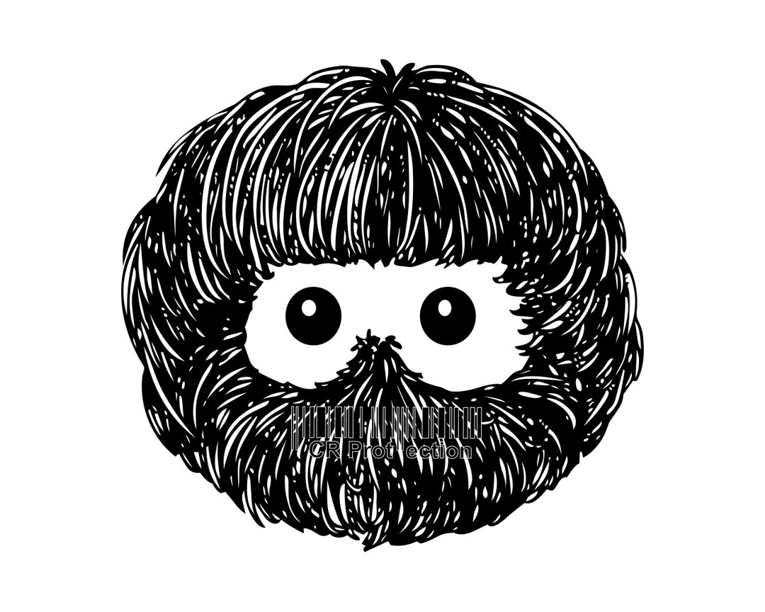 Furry Pet, Cute Cuddly Face, Cute Snowball Monster Mascot Svg, Png, Ai ...