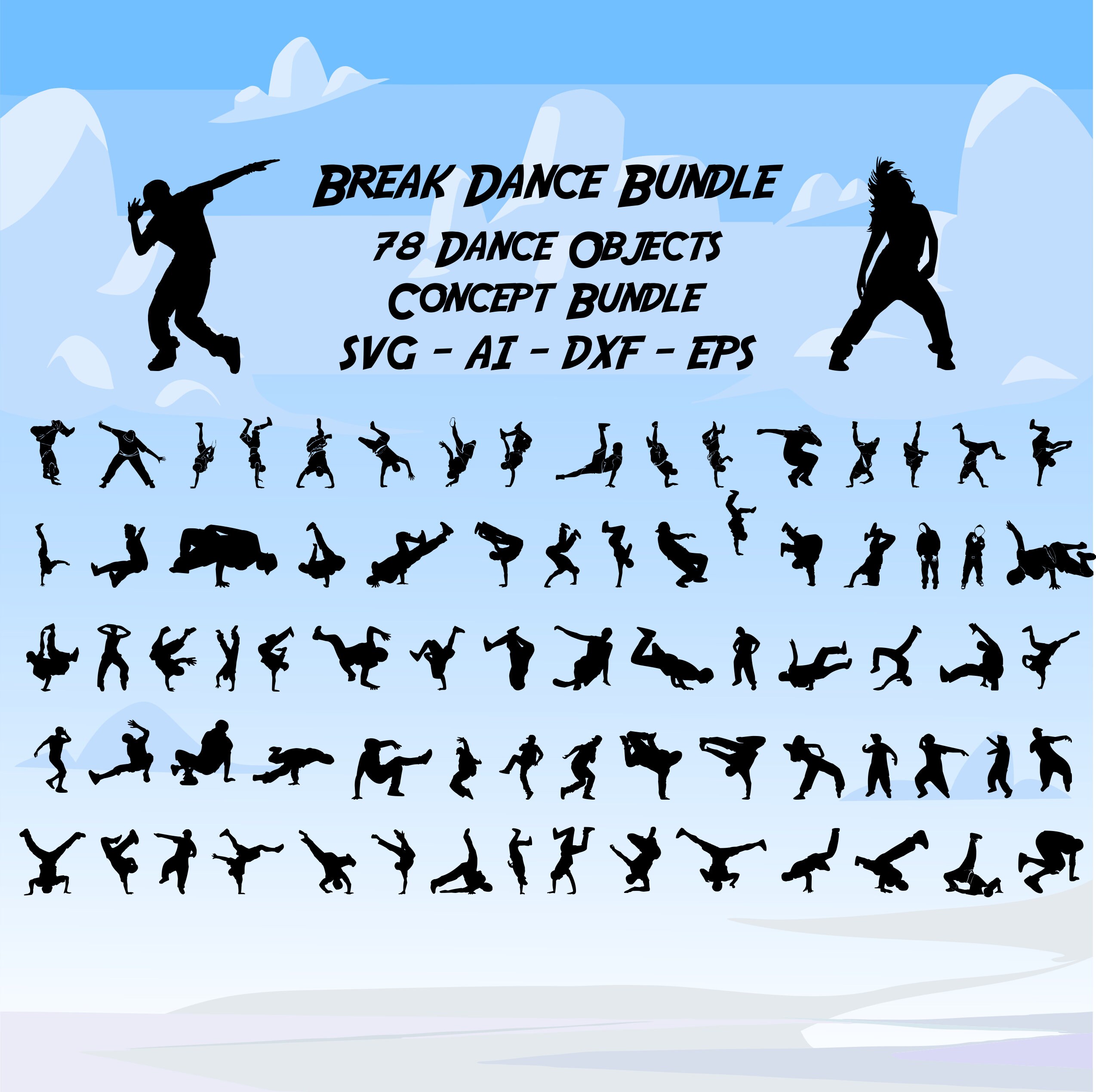 New York Subway Break Dancers Clipart