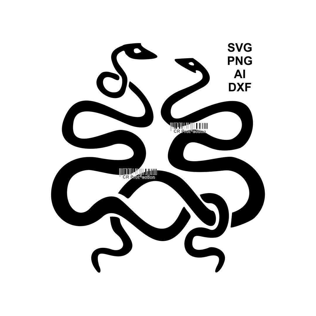 Snakes Logo Design, Serpent Pair Tattoo, Snake Bar Sign Svg, Png, Ai ...