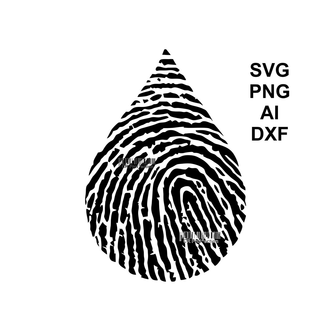 Fingerprint Teardrop, Creative Fingerprint Clipart File Svg, Png, Ai ...