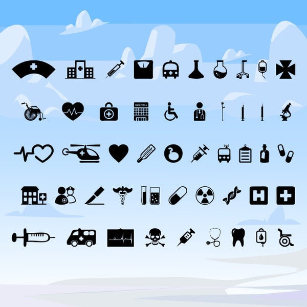 Medical Icons Clipart - Etsy
