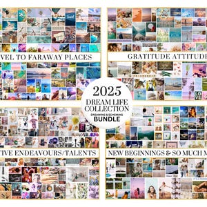 2025 Vision Board Printable PDF Manifest New Beginnings Mood Board for ...