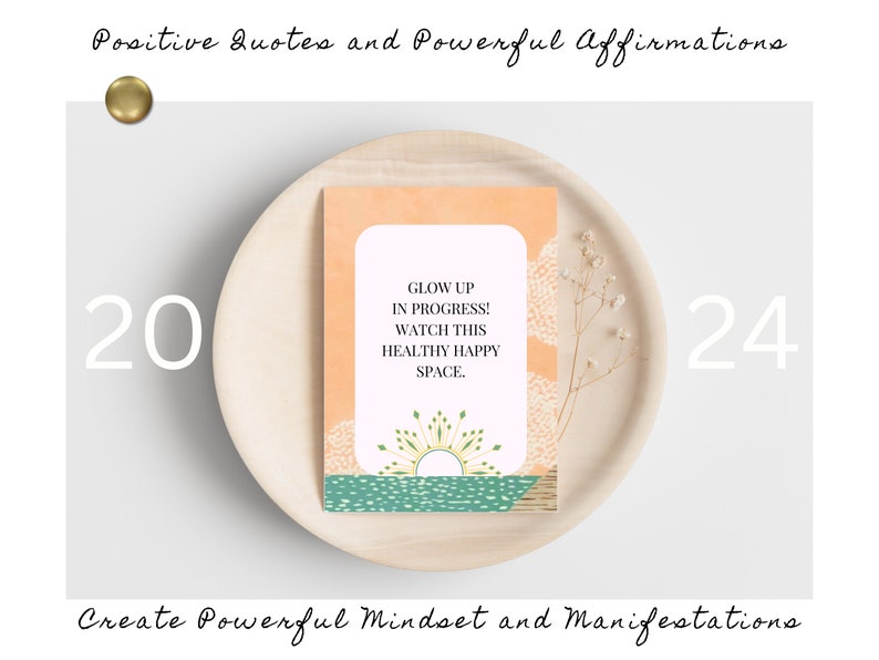 2024 Vision Board Printable Positive Affirmation Cards, Digital ...