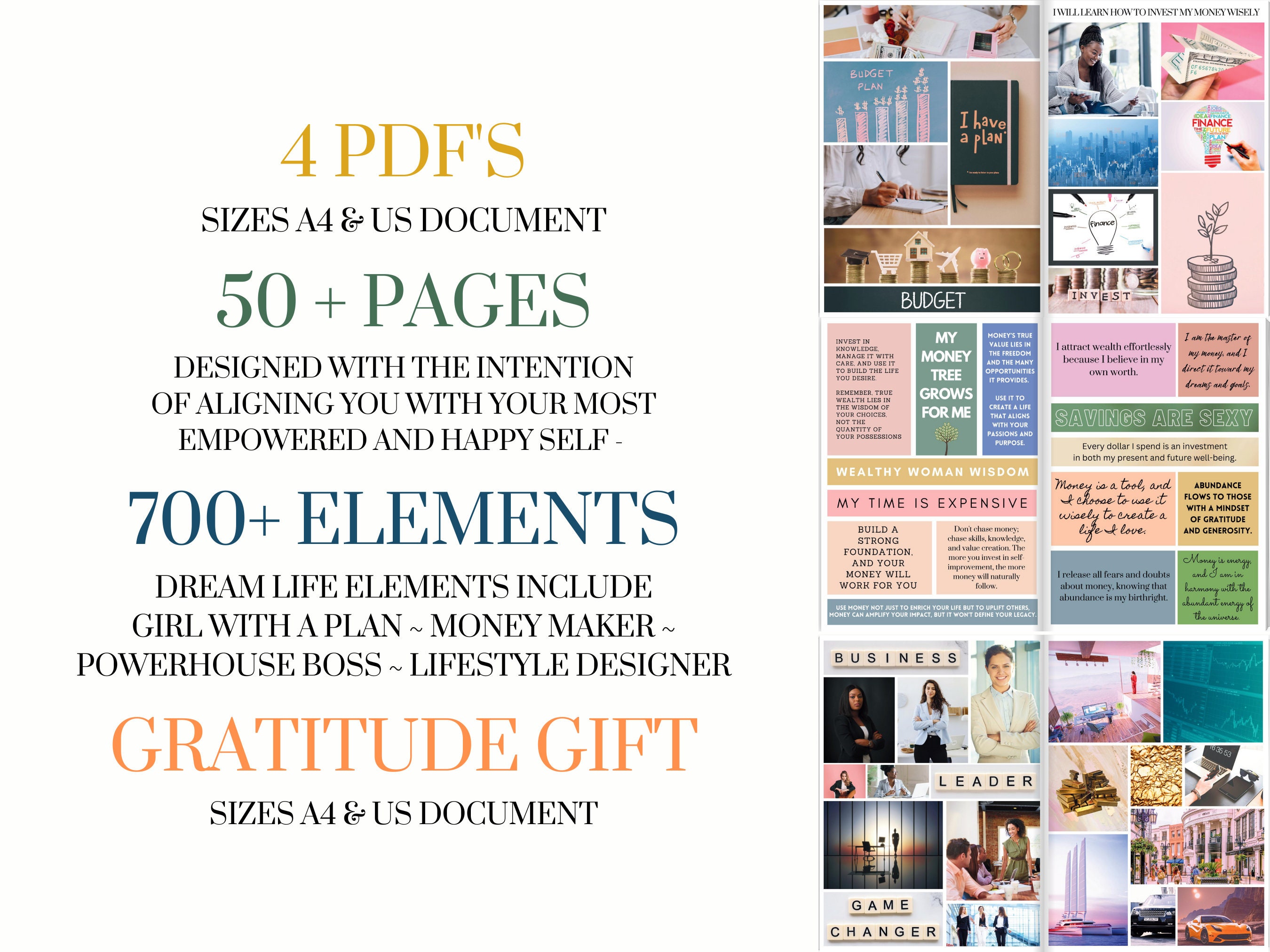 2026 Printable Vision Board Bundle Manifest Financial Freedom ...
