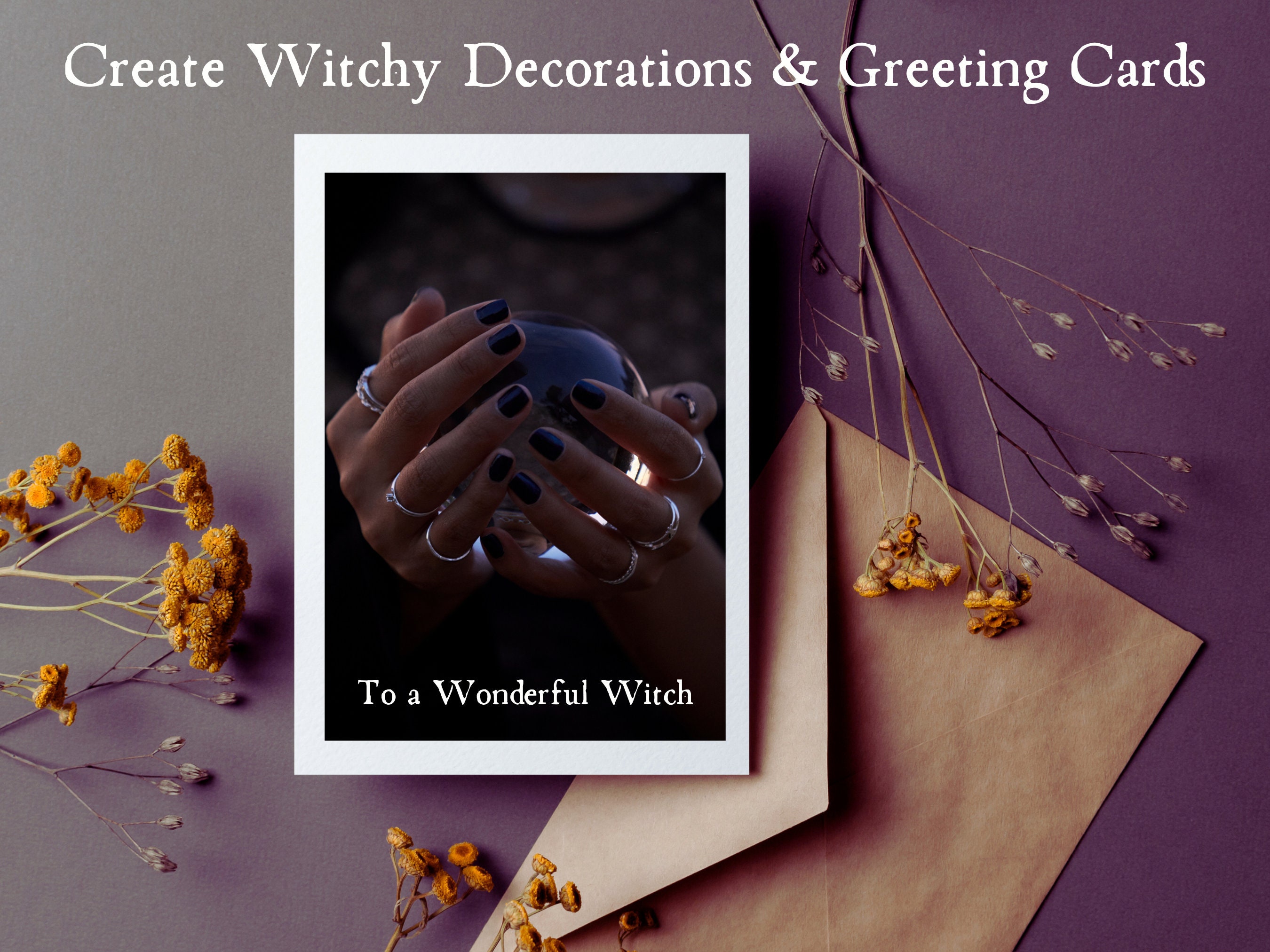 Witchy Vision Board Printable Witchy Cards Halloween Poster Season of ...