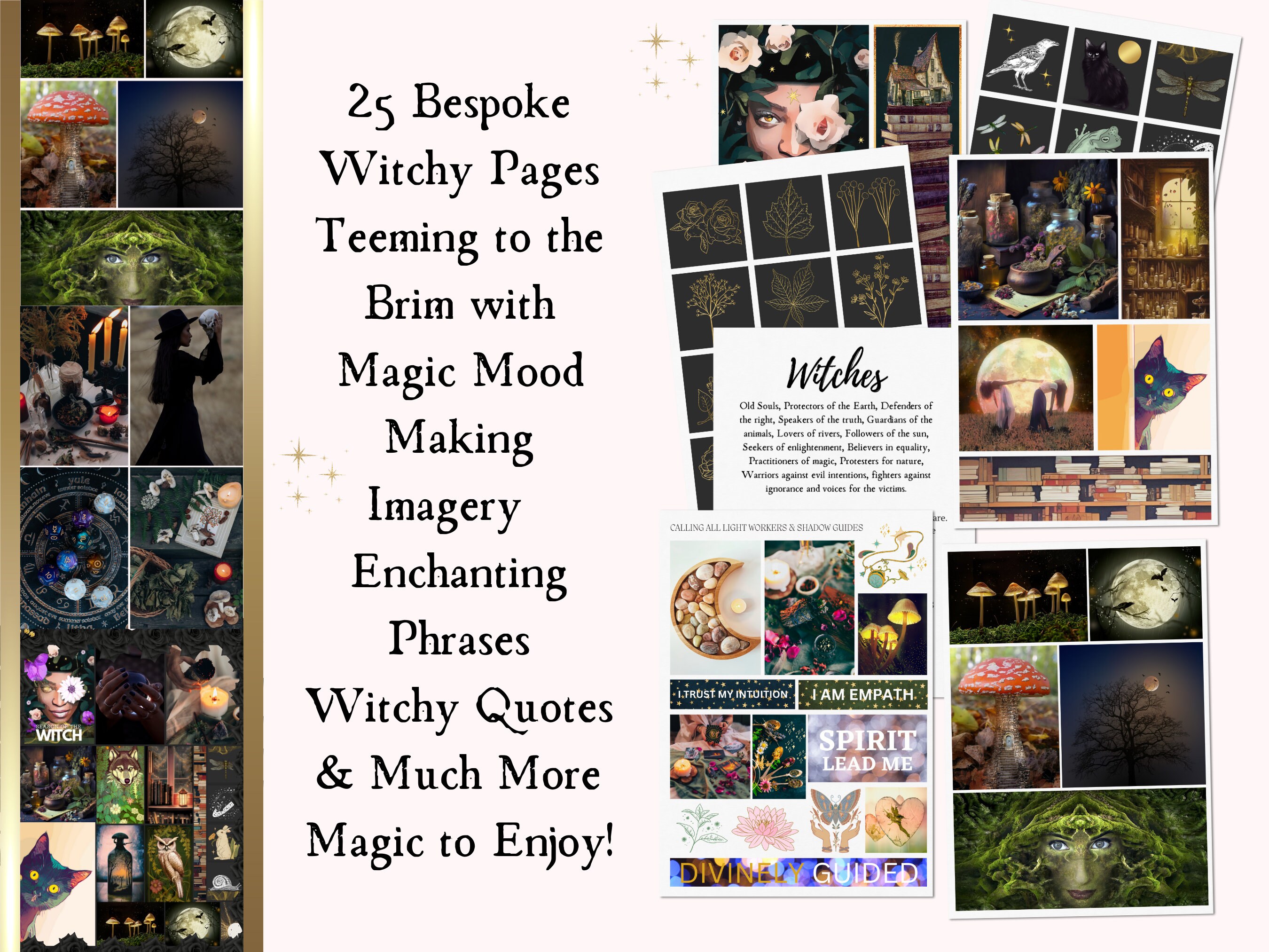 Witchy Vision Board Printable Witchy Cards Halloween Poster Season of ...