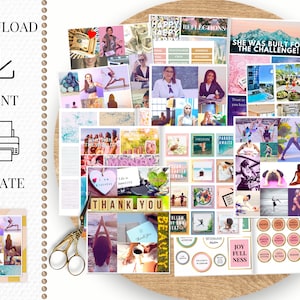 2025 Vision Board Printable PDF Manifest New Beginnings Mood Board for ...
