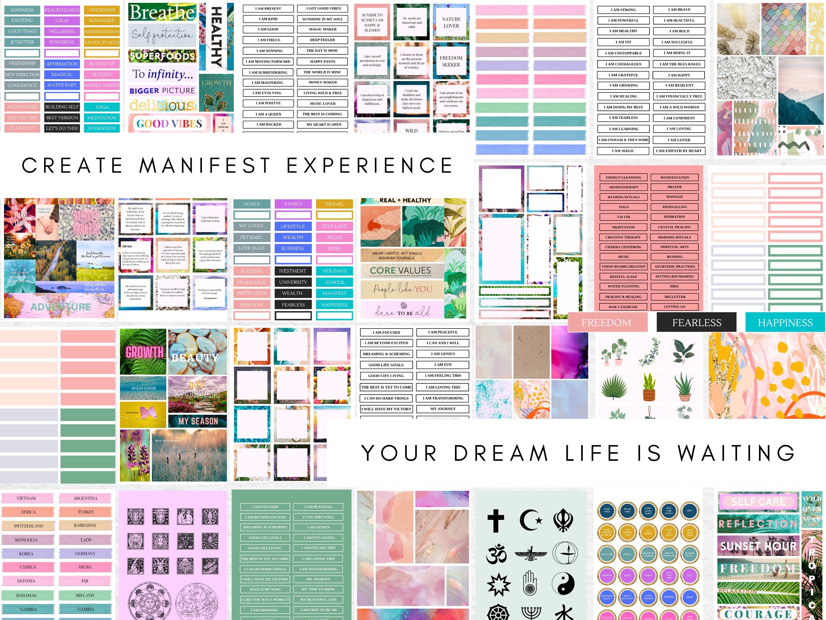 Vision Board Kit 65 Printable Pages 850 Pieces Images - Etsy