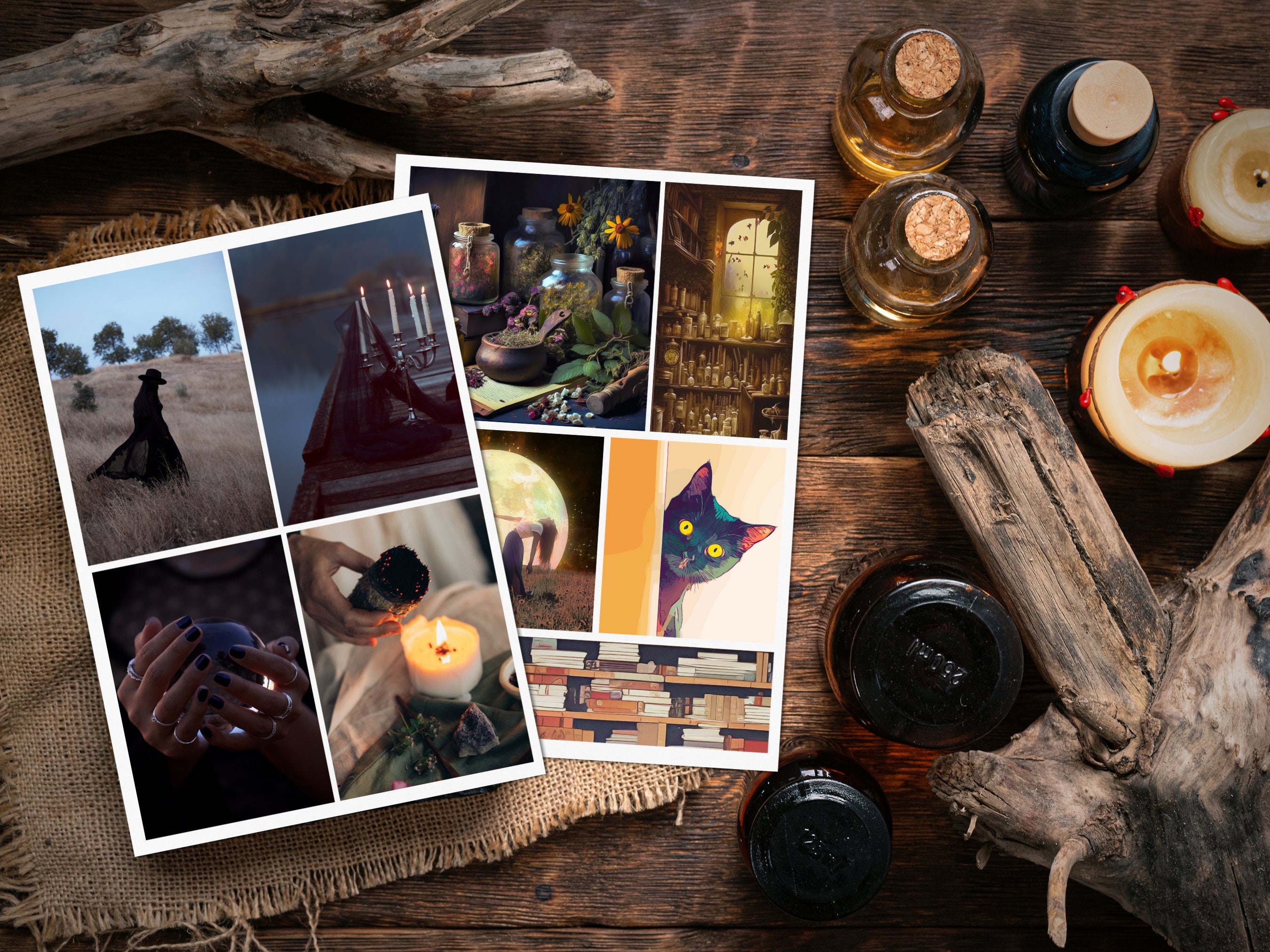 Witchy Vision Board Printable Witchy Cards Halloween Poster Season of ...