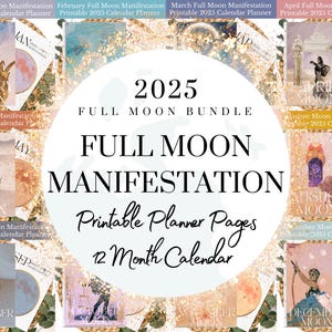 Printable Moon Phase Planner Pages Herb Magic Crystal Guide ...