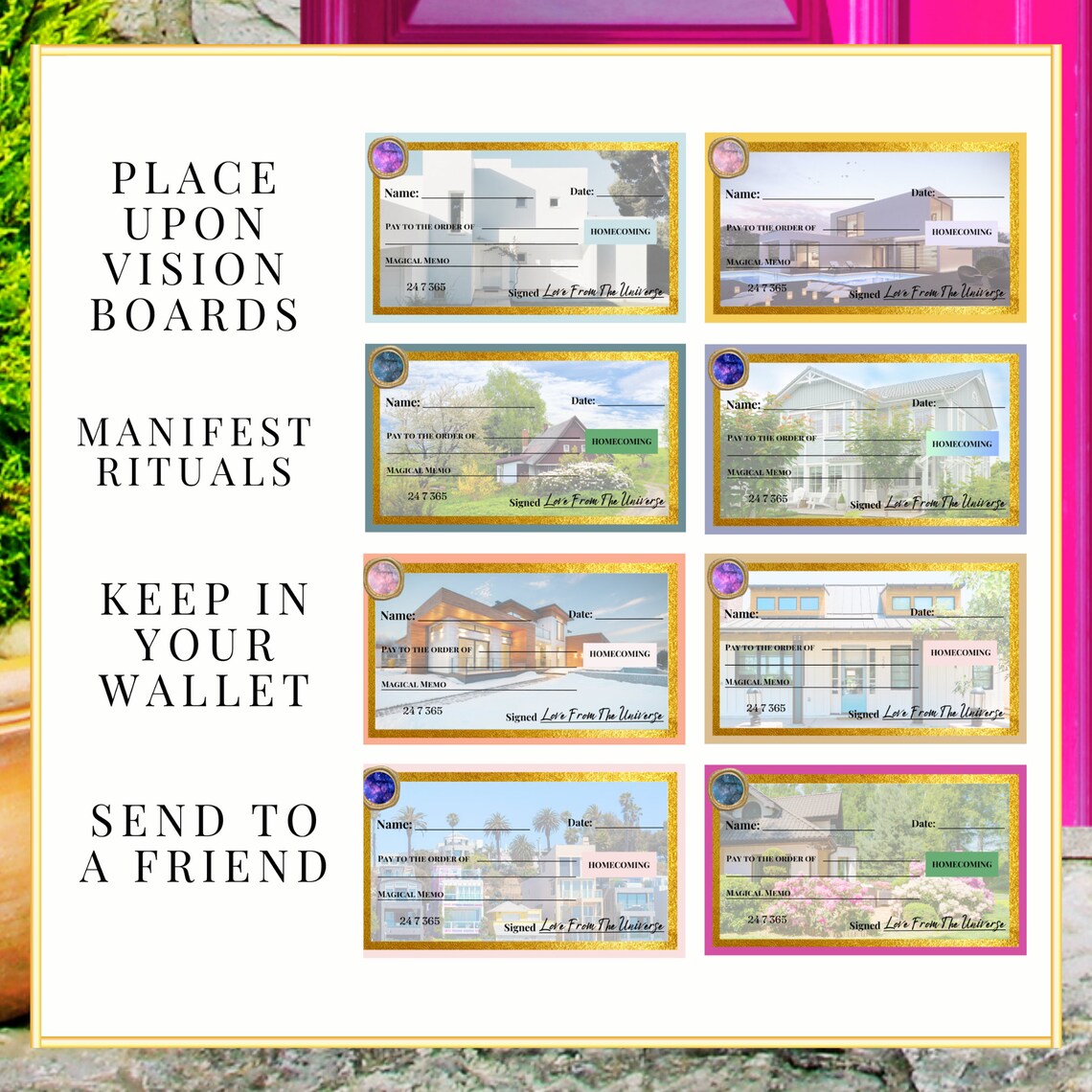 Manifestation Ritual Check Vision Board Printable Law of Attraction ...