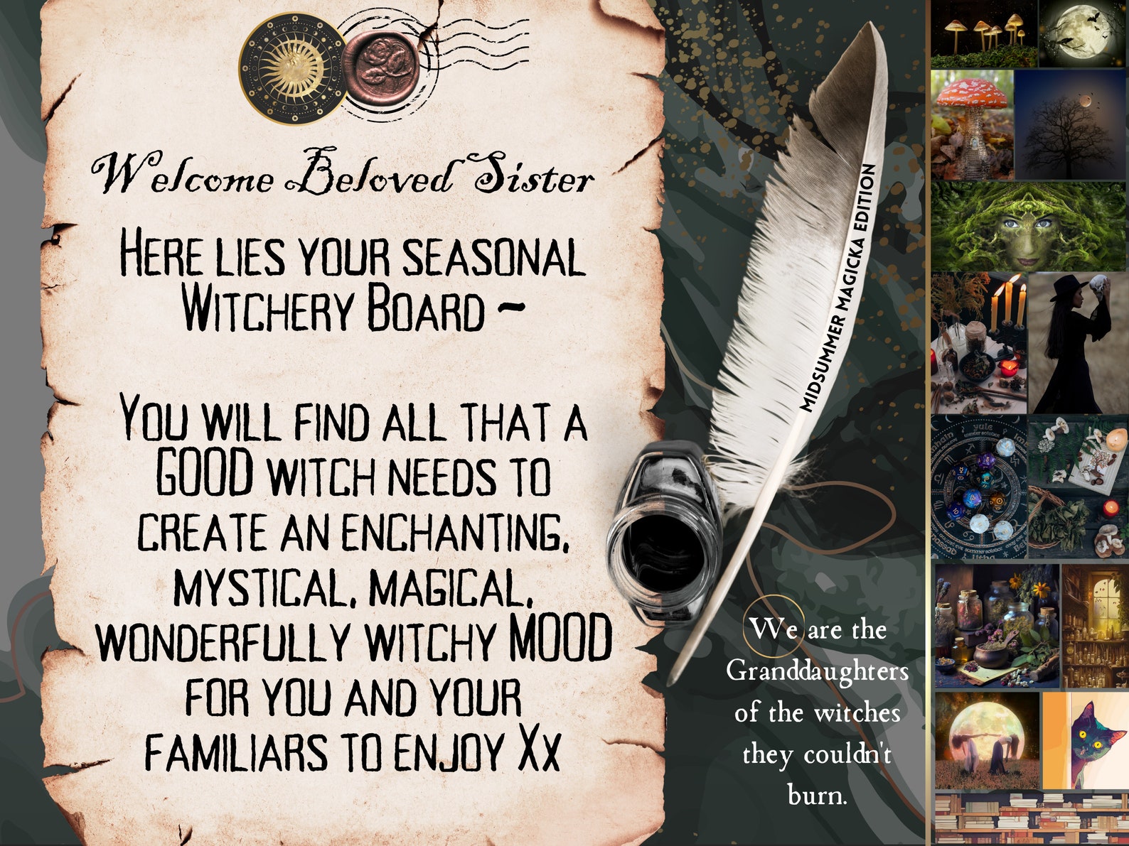 Witchy Vision Board Printable Witchy Cards Halloween Poster Season of ...