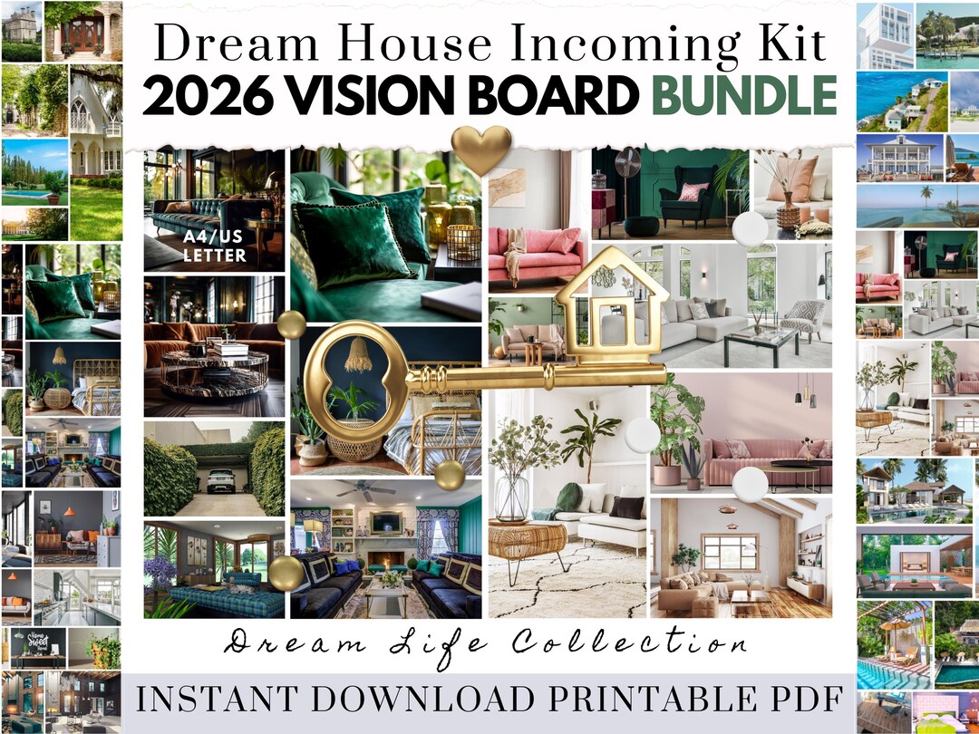 2026 Dream Home Vision Board Printable Bundle Kit Manifesting New House ...