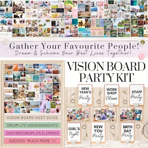 Vision Board Printable Party Activity New Year Life Goals Digital ...