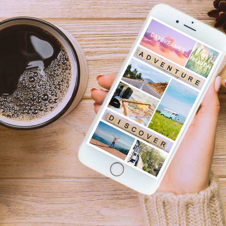 Vision Board iPhone Wallpaper Digital Sticker Collage PNG Digital ...