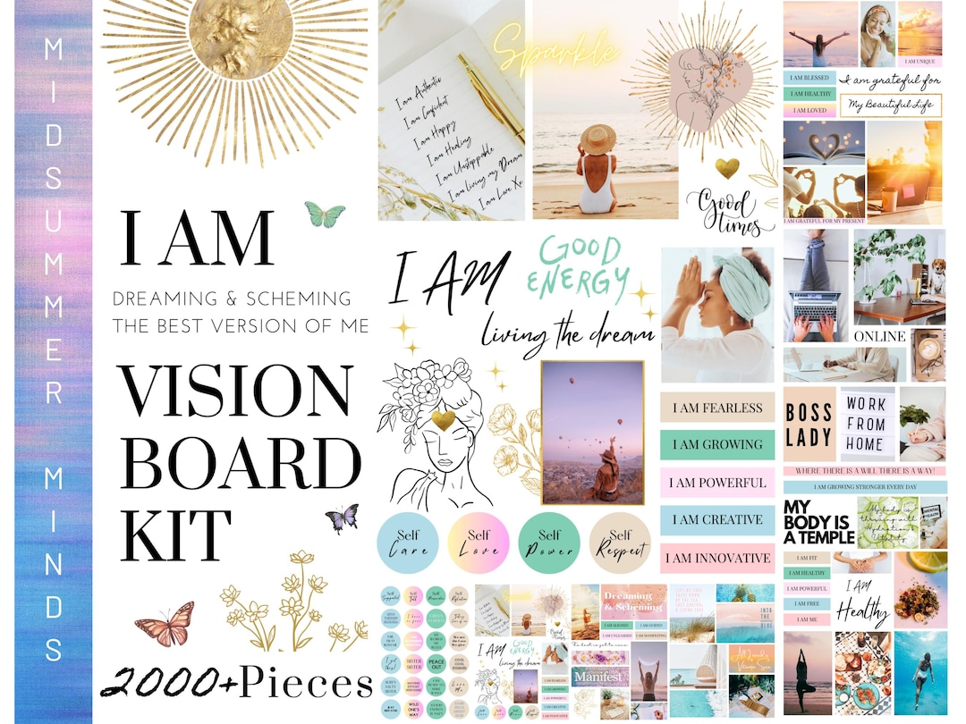 2026 Vision Board Printable PDF Manifest Happiness for Women Inspiring ...