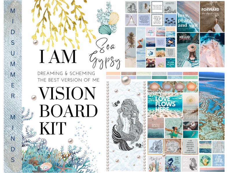 2026 Vision Board Printable Manifest Happiness PDF Mood Board for Women ...