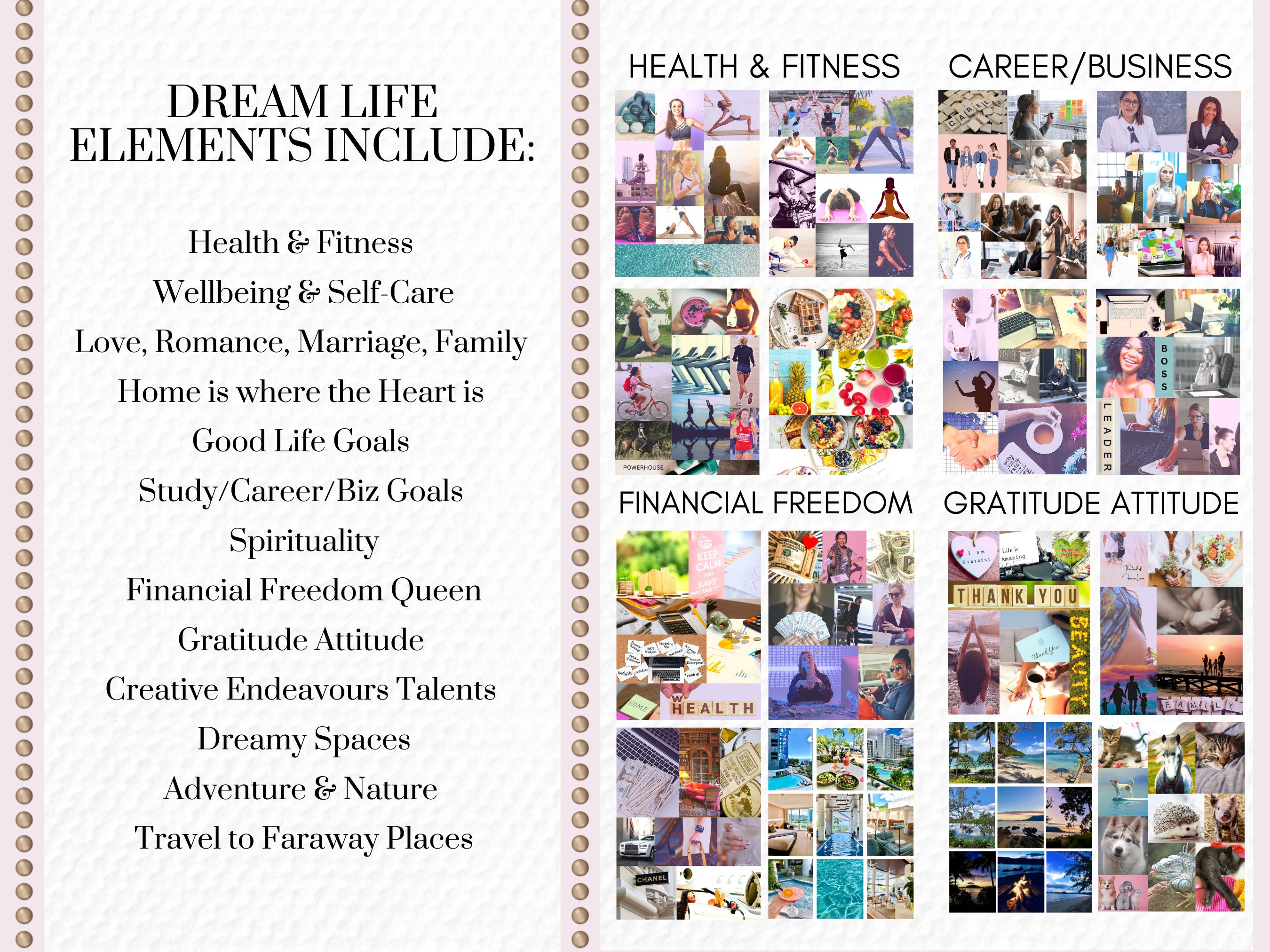 Vision Board Bundle Manifest New Beginnings Printable PDF Mood Board ...