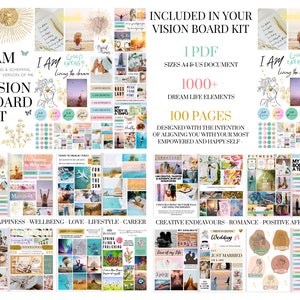 Vision Board Printable Party Activity New Year Life Goals Digital ...