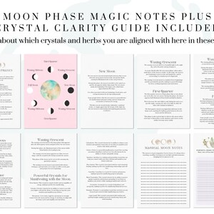 Printable Moon Phase Planner Pages Herb Magic Crystal Guide ...