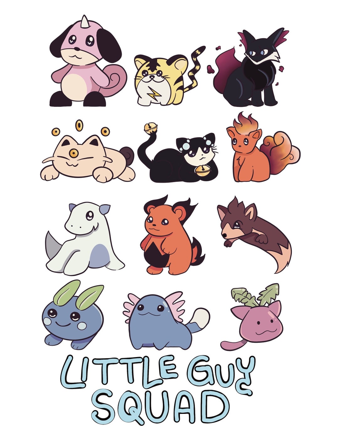 Little Guy Squad Beta Pokemon Cardstock Print - Etsy