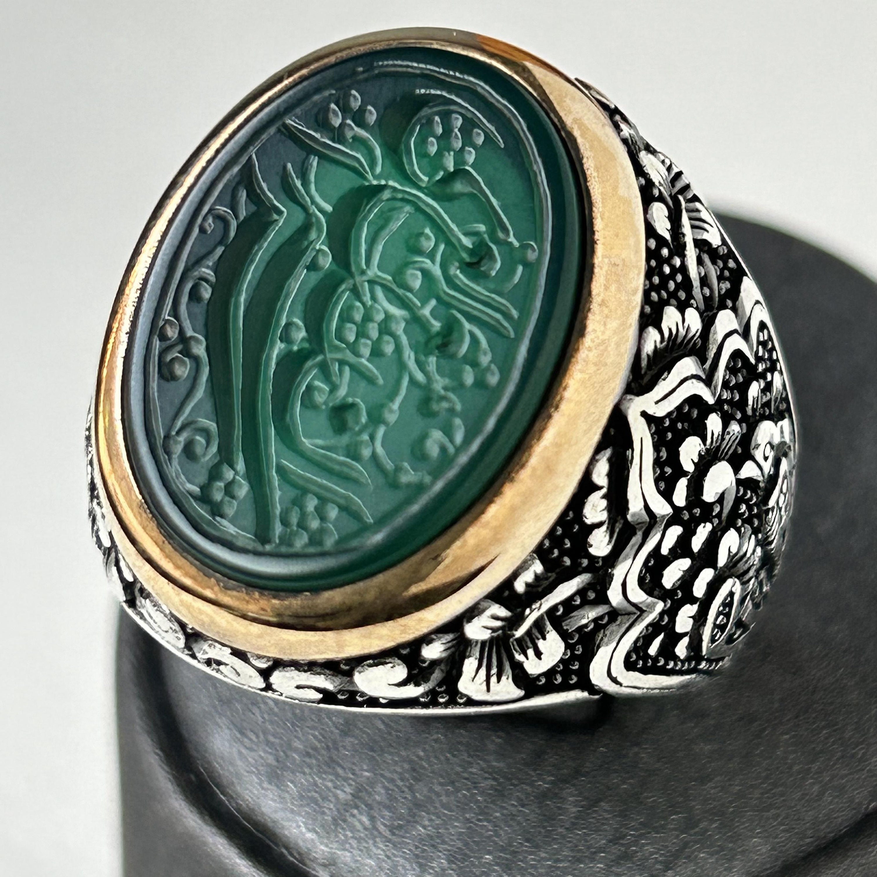 Inna Ma Al Usri Yusra, Islamic Rings, Agate Stone Turkish Silver Ring ...