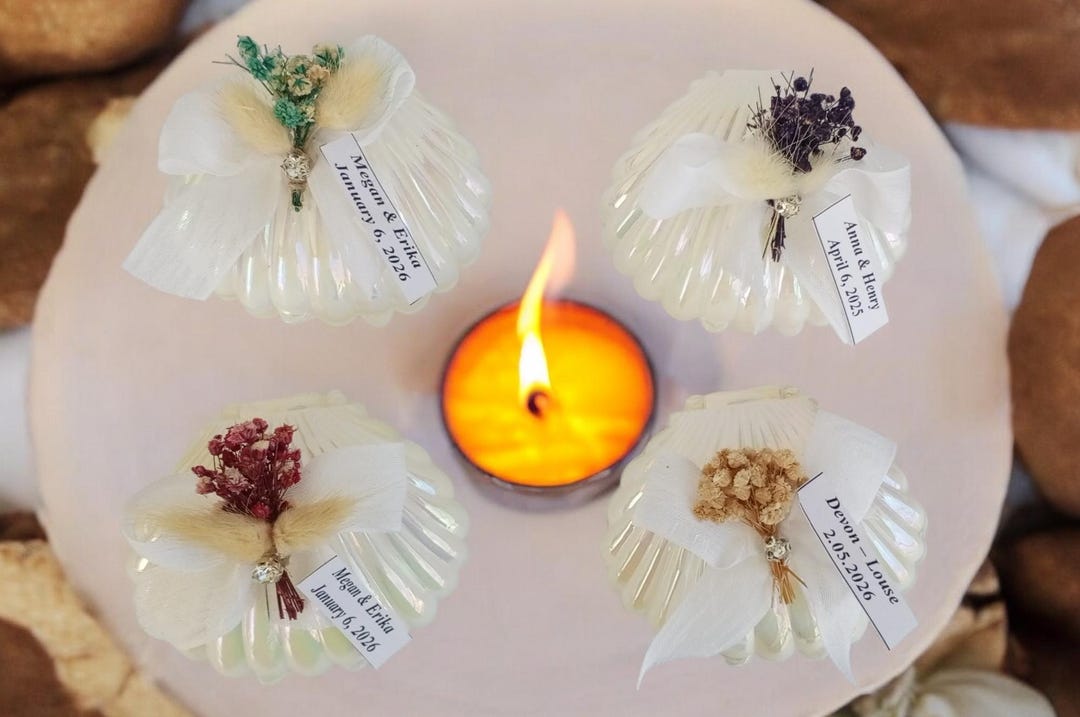 Personalized Wedding Favors for Guests , Wooden Tealight Candle, Rustic ...