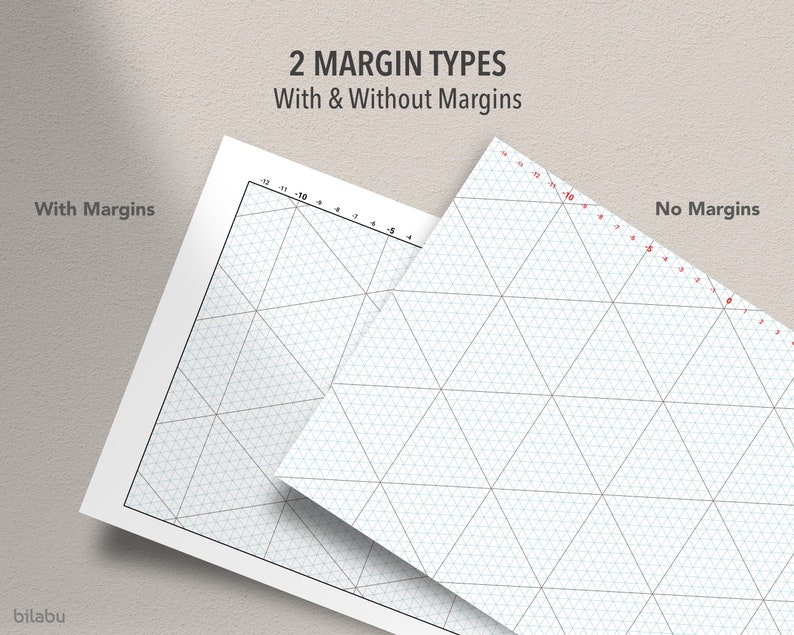 Isometric Graph Paper Printable for Technical Drawing, Drafting ...